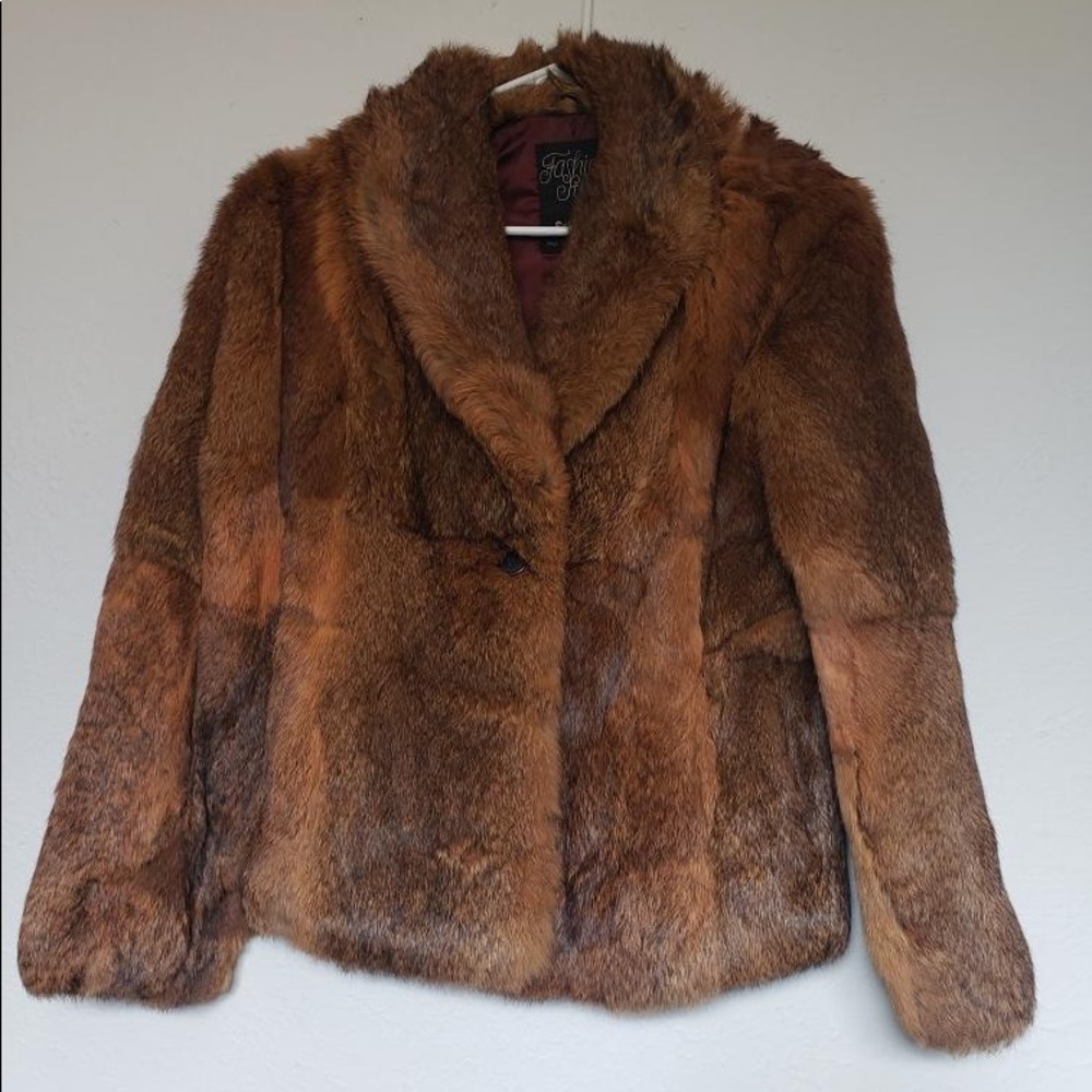 Echt Pelz Fox Fur Pea Coat - Gem